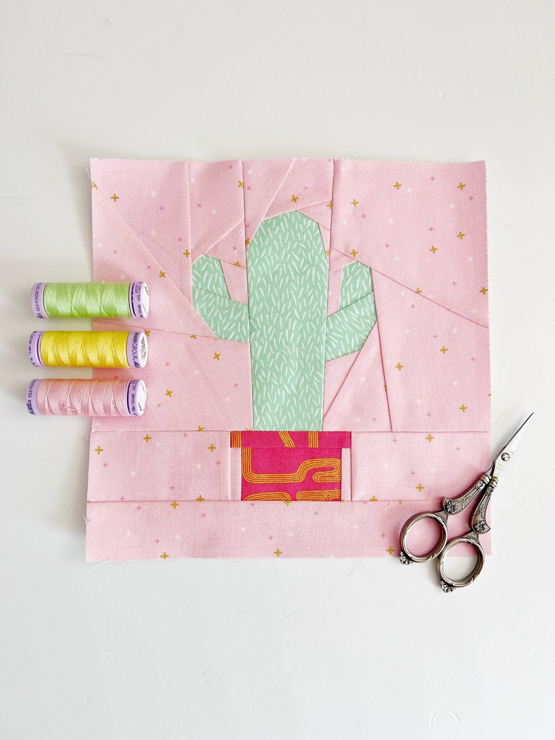 Cactus Quilt Block Pattern, Cactus Pattern, PDF Instant Download ...