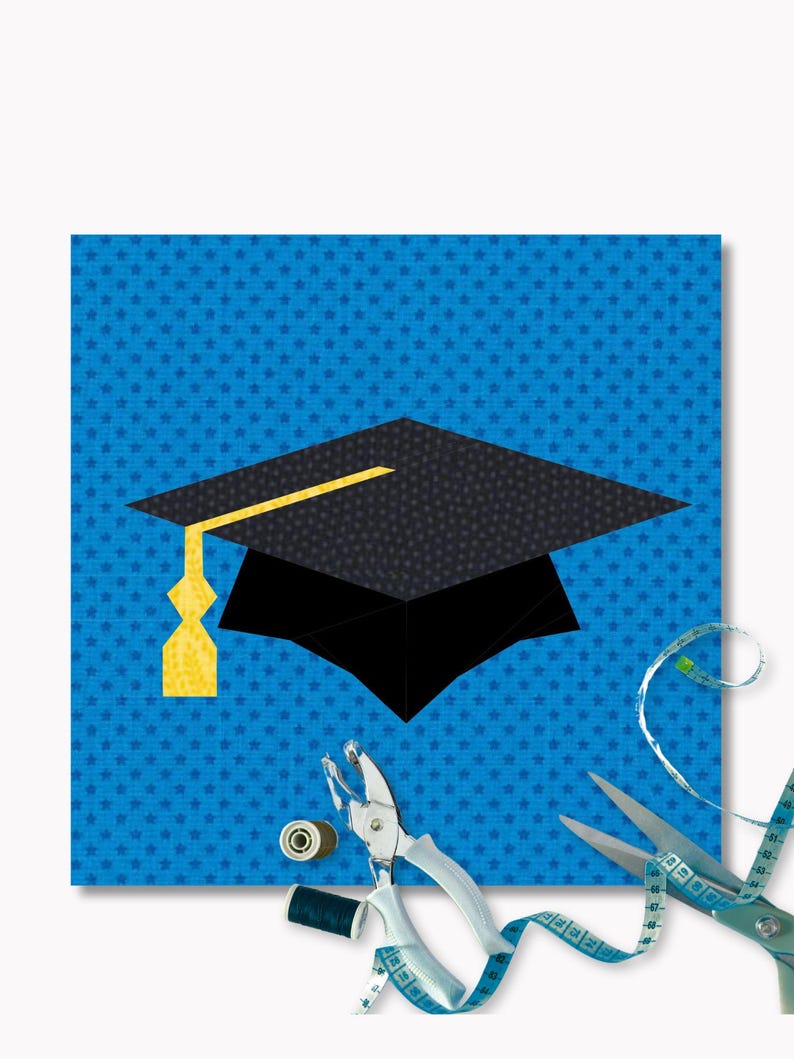 Mortarboard Quilt Block Pattern: Graduation Cap FPP (PDF Download) - Etsy