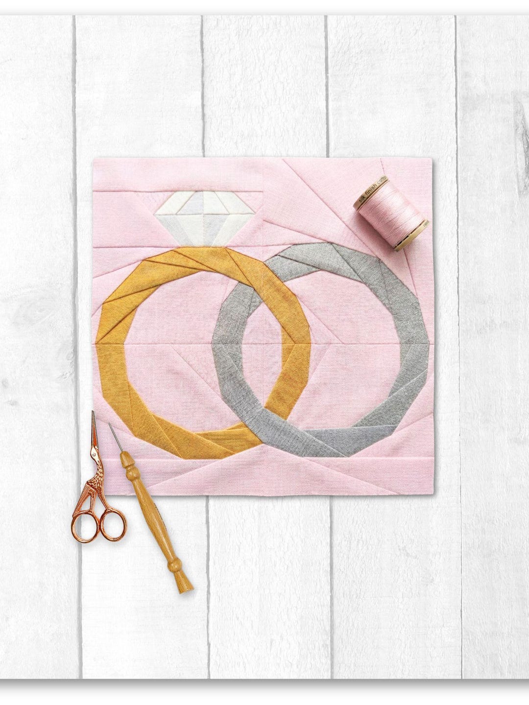 Wedding Rings Quilt Block Pattern: Foundation Paper Piecing (PDF ...