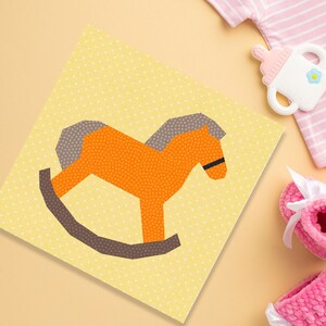 Rocking Horse 5 Sizes Quilt Block Pattern: Baby Quilt Paper Pieced (PDF ...