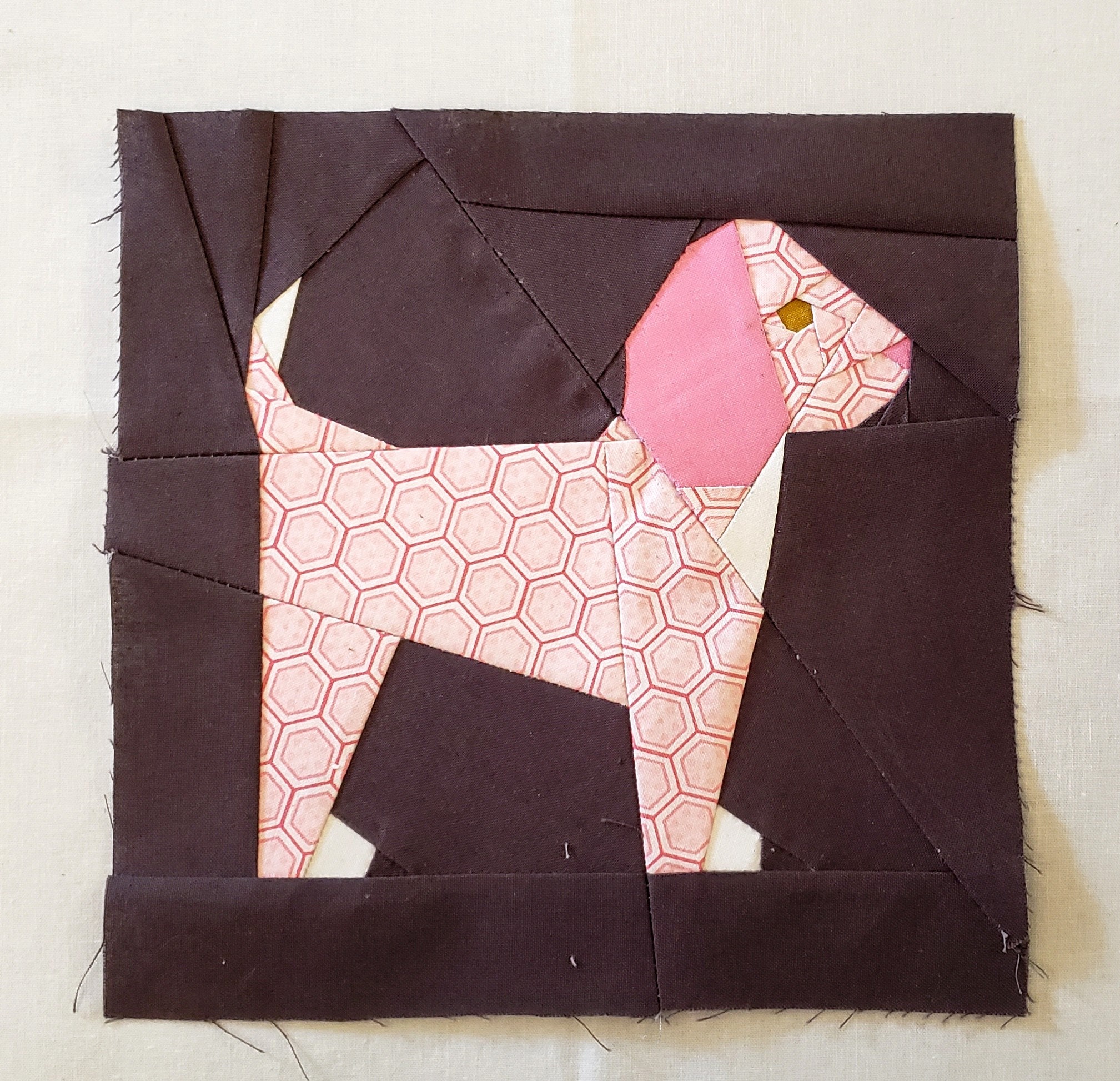 Dog Quilt Block Pattern PDF Instant Download Patchwork | Etsy