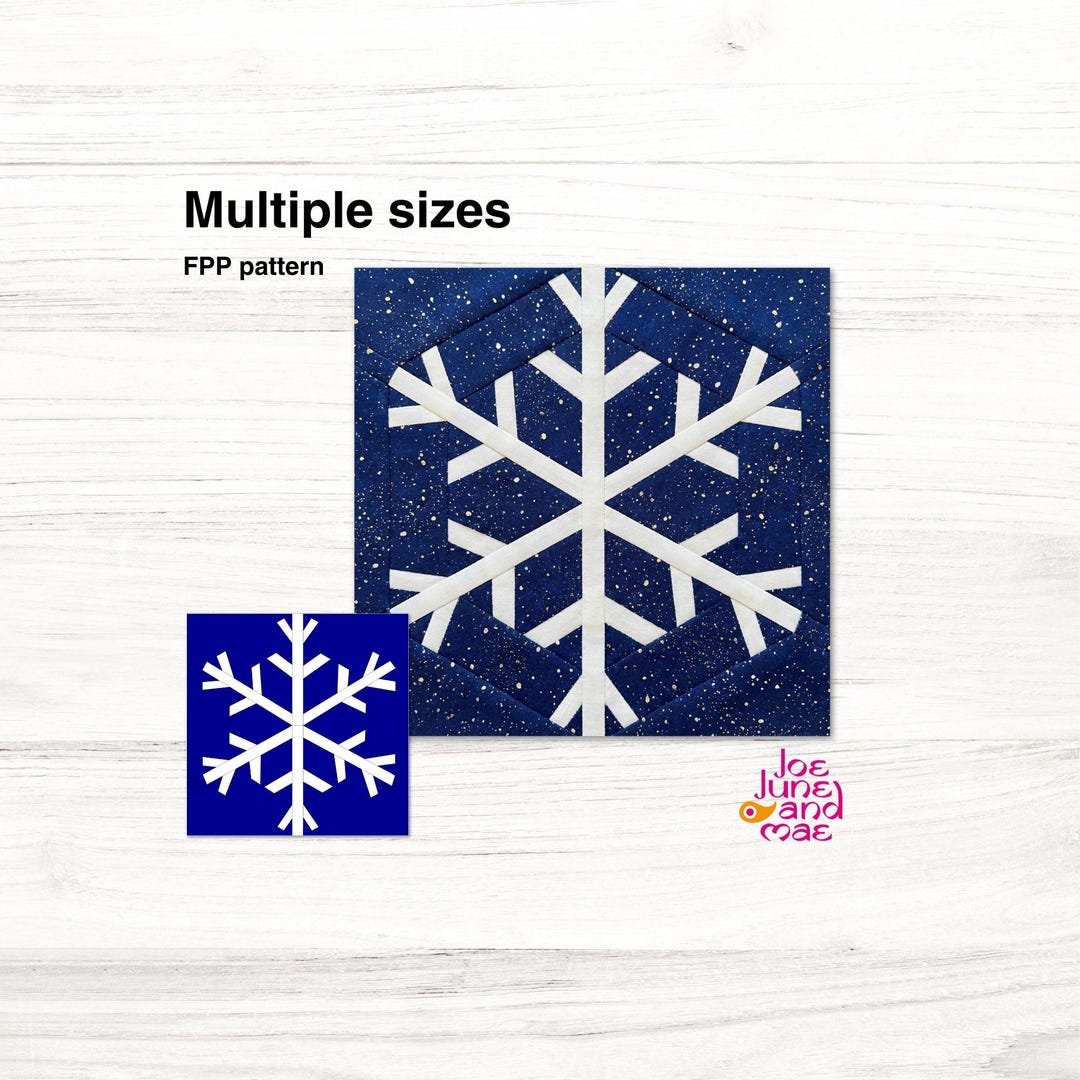 Snowflake 4 Sizes, Quilt Block Pattern: Foundation Paper Piecing (PDF ...