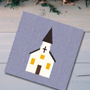 Country Church Quilt Block, 4 Sizes PDF Pattern Instant Download, FPP ...