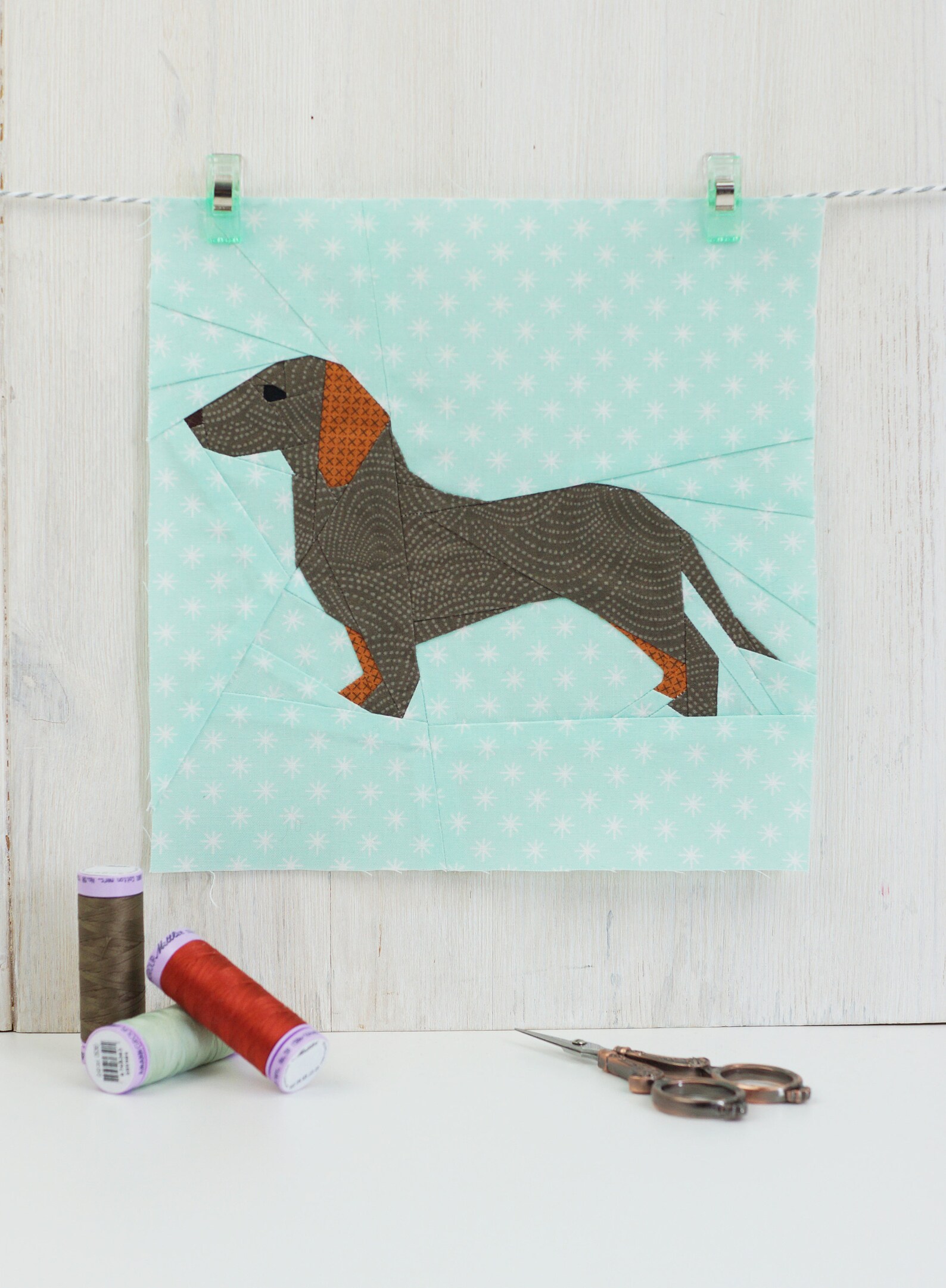 Dachshund/ Wiener Dog Quilt Block Pattern, PDF Instant Download ...