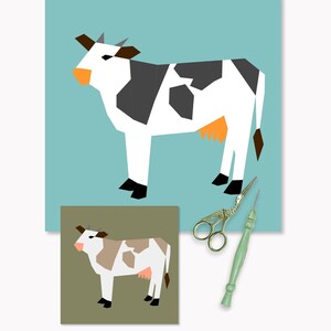 Cow Cattle Quilt Block Pattern, 4 Sizes PDF Instant Download ...