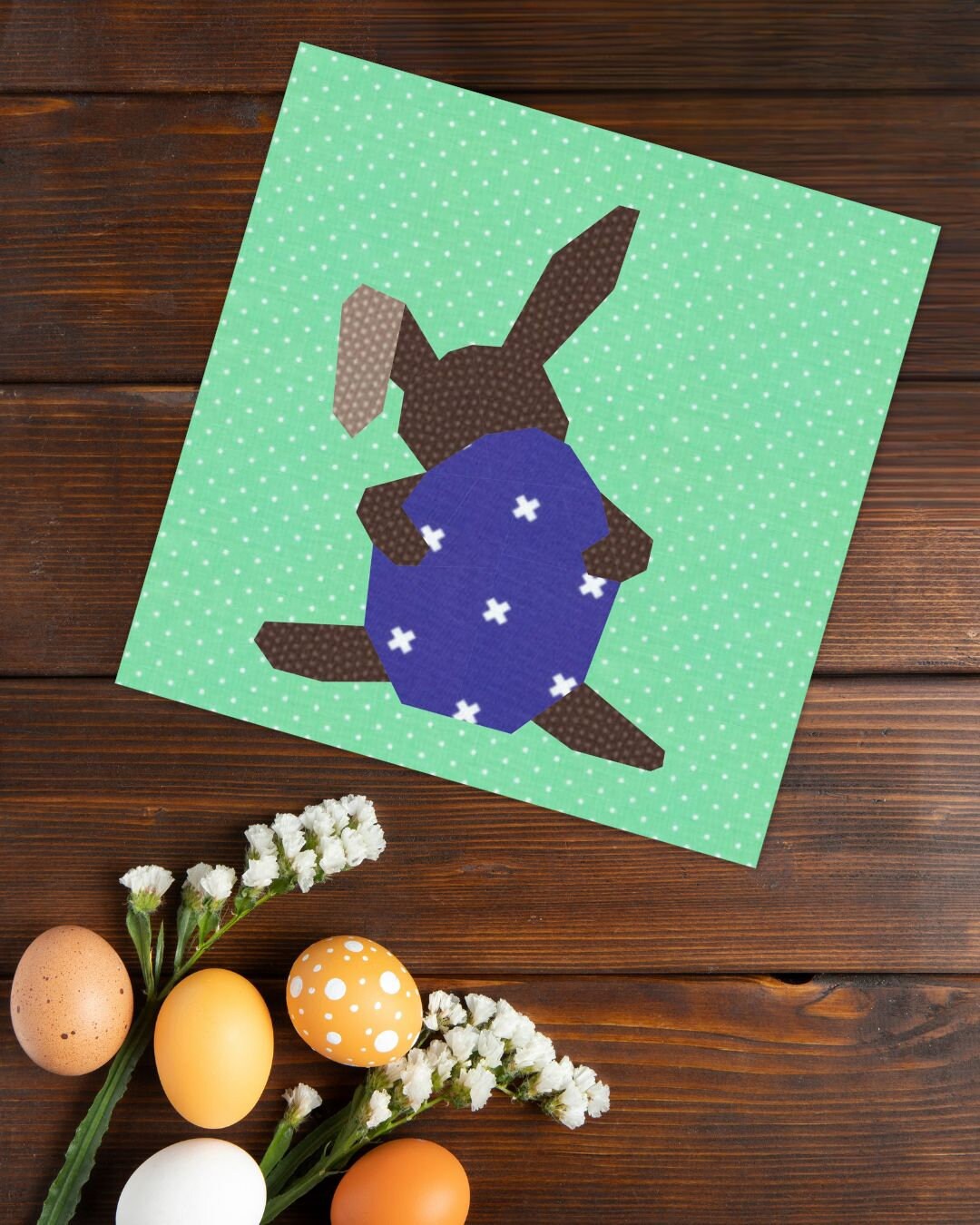Bunny With Egg Quilt Block Pattern: Easter Foundation Paper Piecing ...