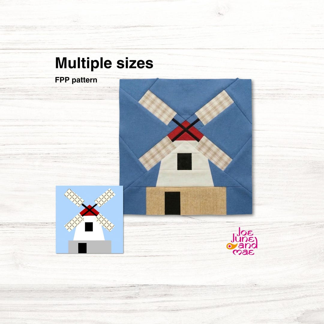 Windmill 5 Sizes Quilt Block Pattern: Foundation Paper Piecing (PDF ...