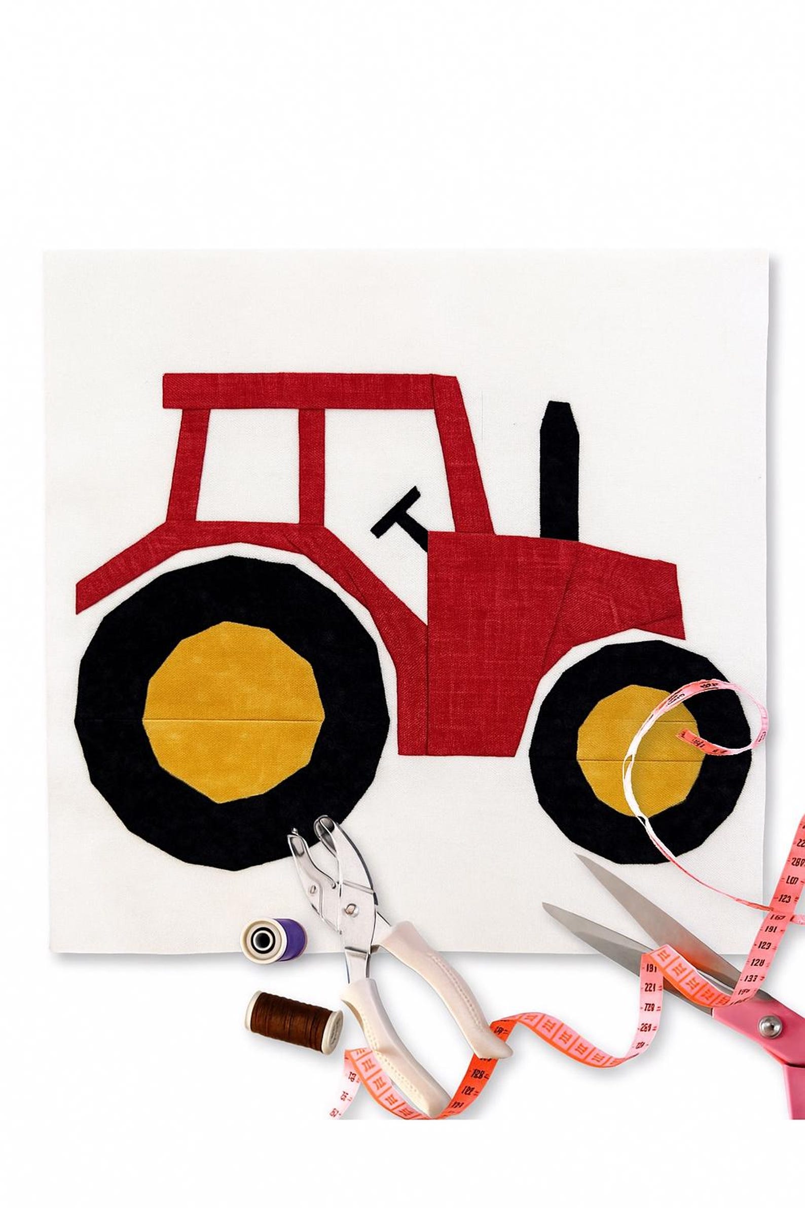 Tractor Quilt Block Pattern: Farmhouse Style (PDF Download, 4 Sizes) - Etsy