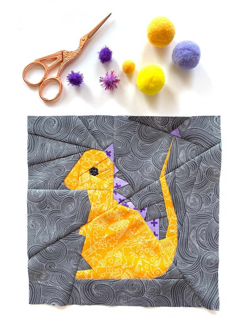 Dragon Quilt Block Pattern PDF Instant Download Nursery | Etsy Canada