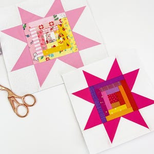 Log Cabin Star Quilt Block: Sawtooth Foundation Paper Piecing Pattern ...