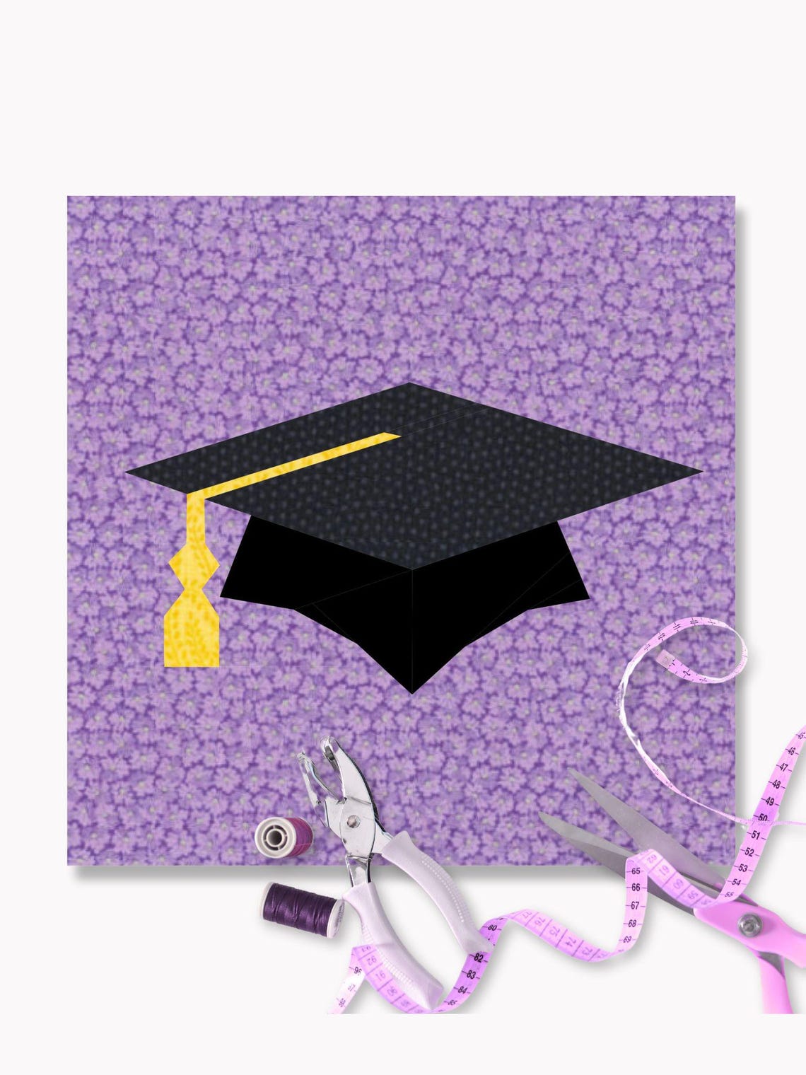 Mortarboard Quilt Block Pattern: Graduation Cap FPP (PDF Download) - Etsy