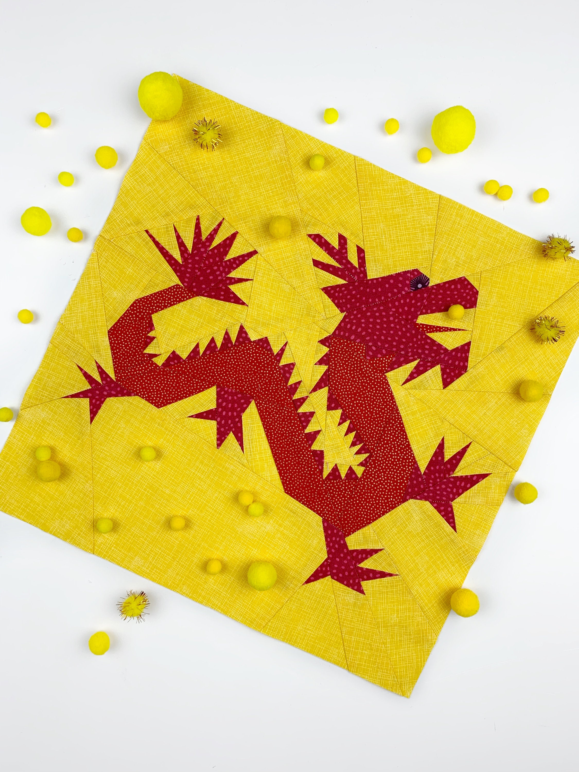 Chinese Dragon Quilt Block Pattern PDF Instant Download Home - Etsy