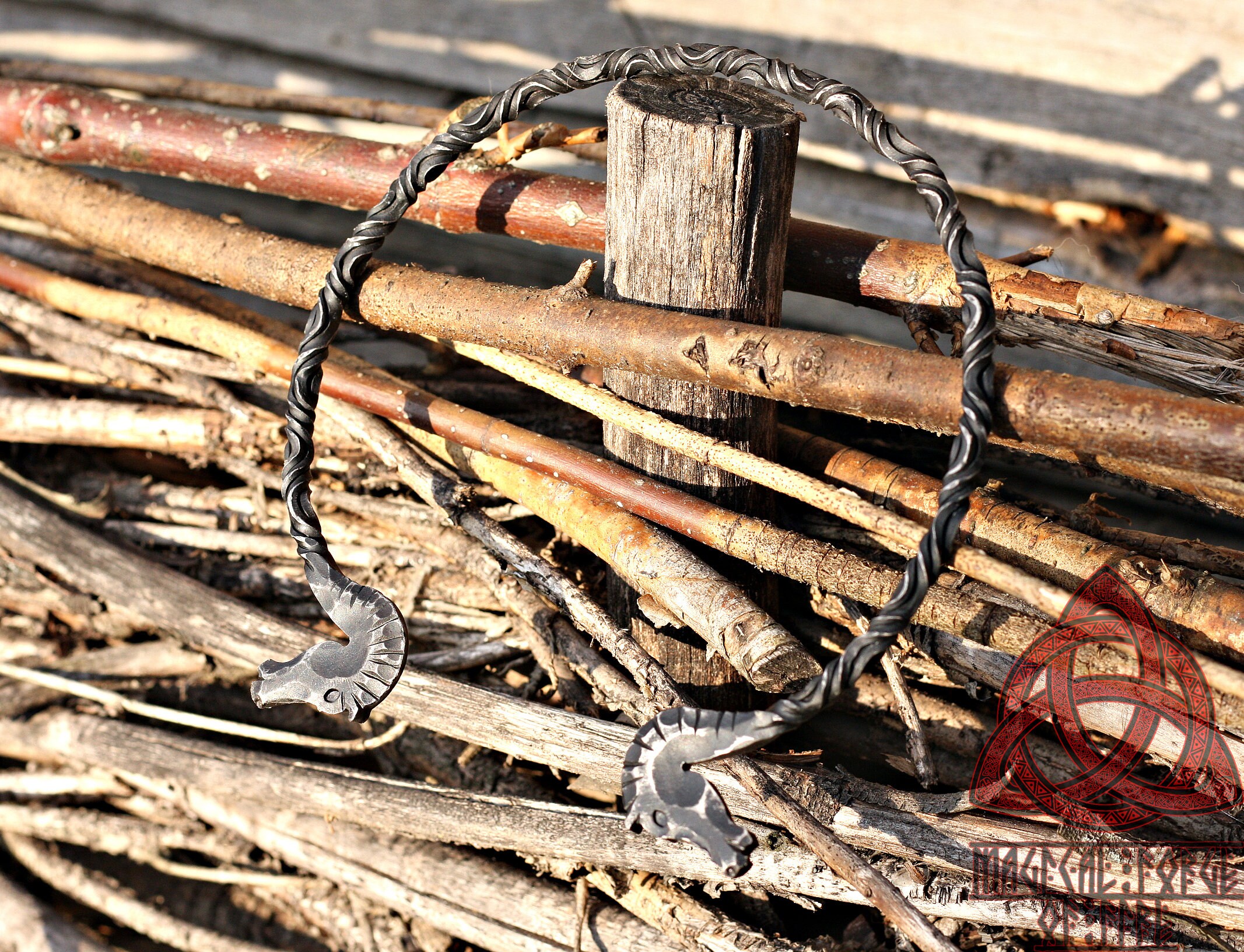 Forged Iron Torc Horses Head Necklace Viking Torque - Etsy