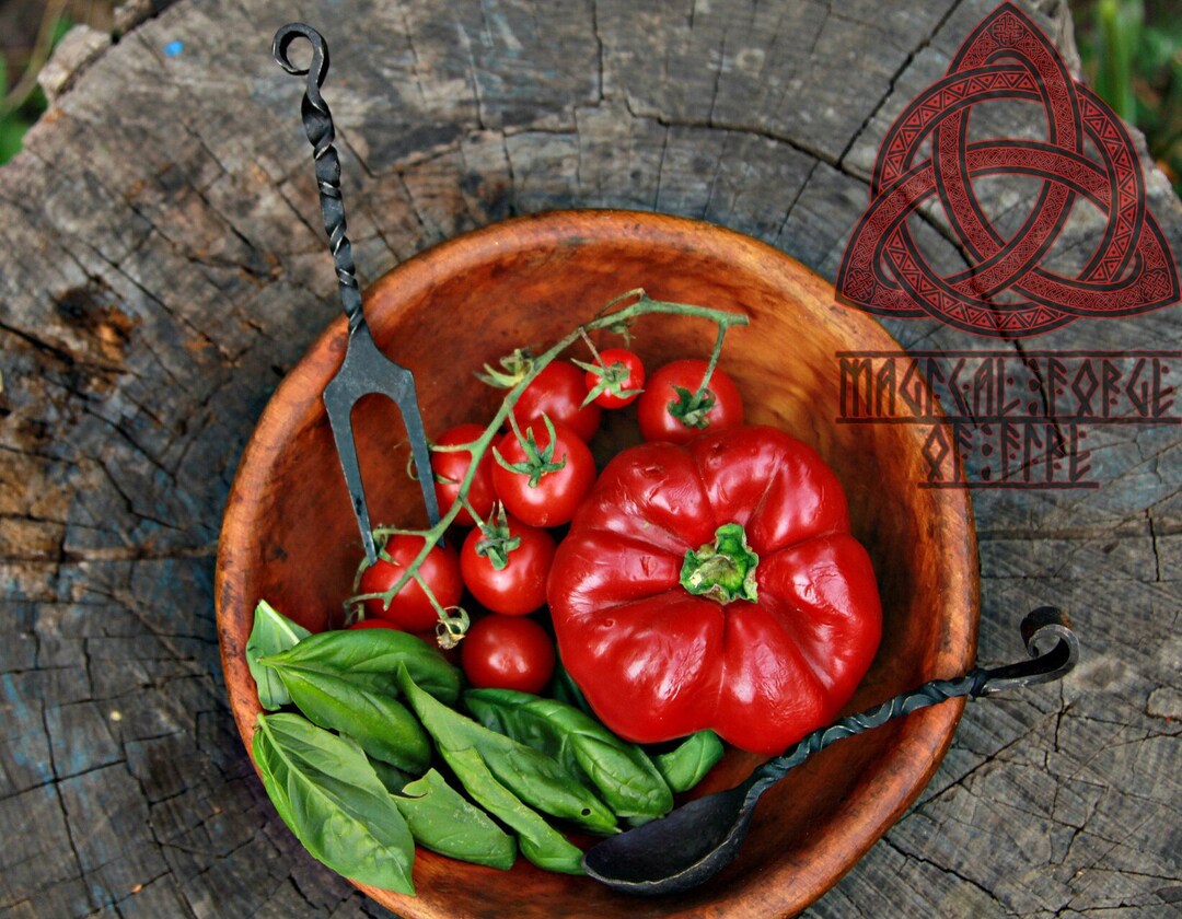 Hand Forged Dining Set Iron Medieval Spoon and Fork - Etsy