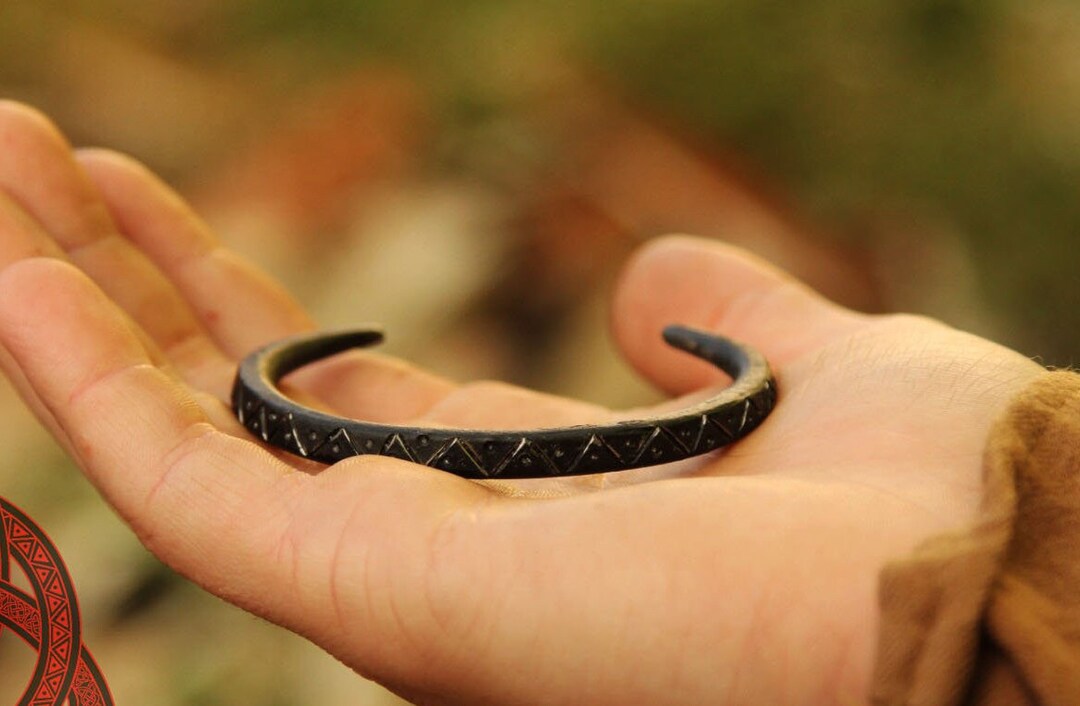 Viking Hand Forged Iron Bracelet With Ornament - Etsy