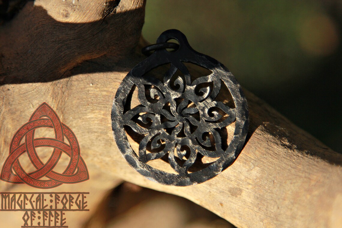 Forged Iron Sun Pendant - Etsy