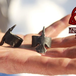 Raven Forged Ring Iron Muninn Viking Ring Odin's Nordic Ring - Etsy
