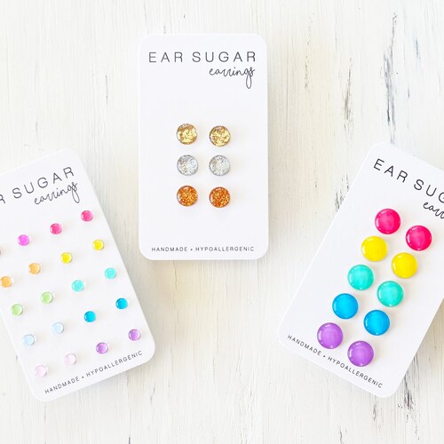 Any 6 Pairs Choose Your Colors Small Stud Earrings Gift Set | Etsy