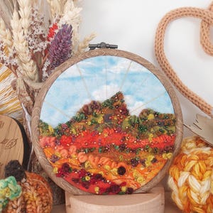 Autumn Landscape Fabric Collage Kit, Mindful Craft, Slow Stitch Therapy ...