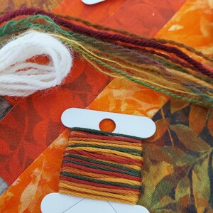 Autumn Landscape Fabric Collage Kit, Mindful Craft, Slow Stitch Therapy ...