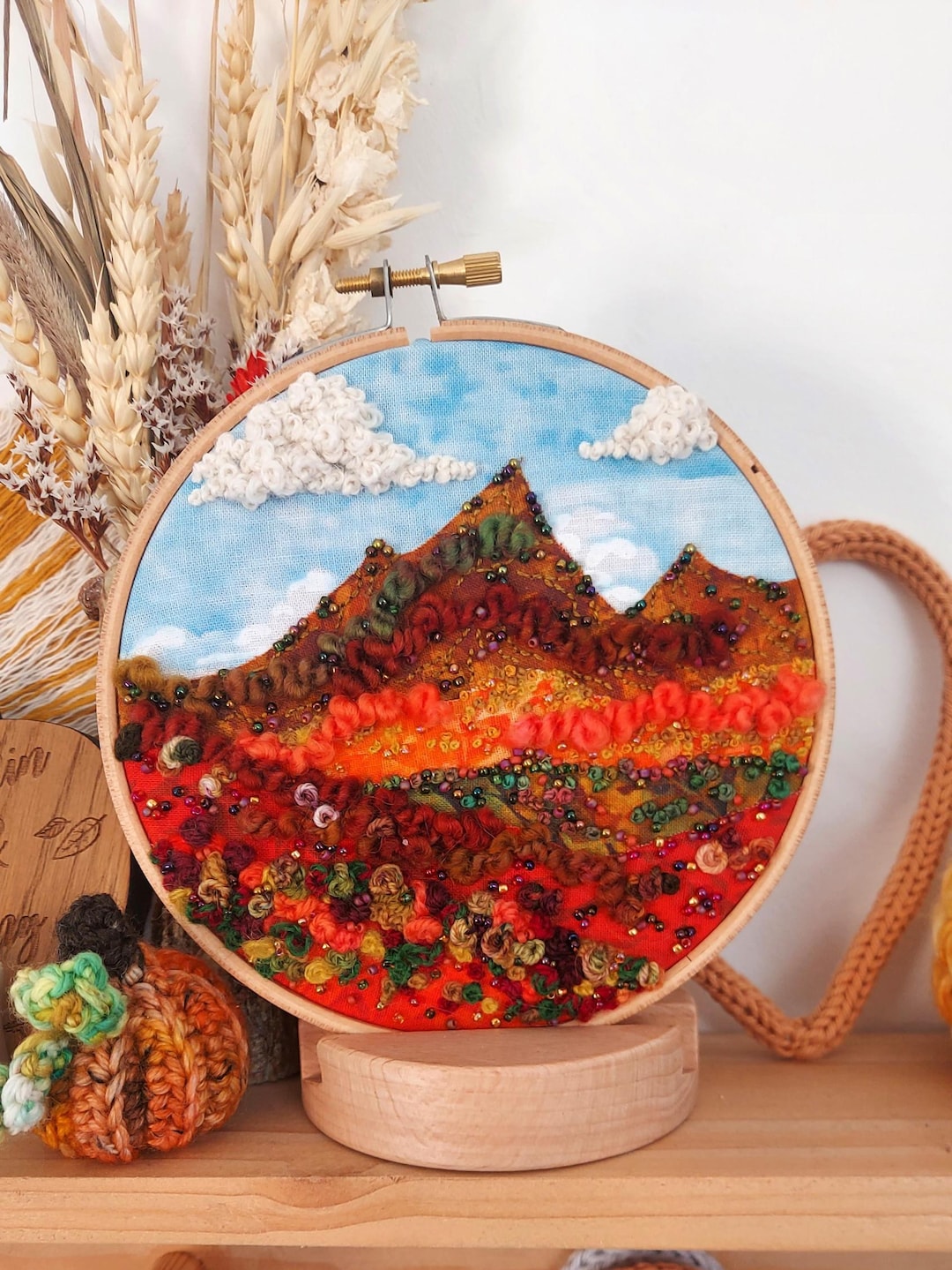 Autumn Landscape Fabric Collage Kit, Mindful Craft, Slow Stitch Therapy ...
