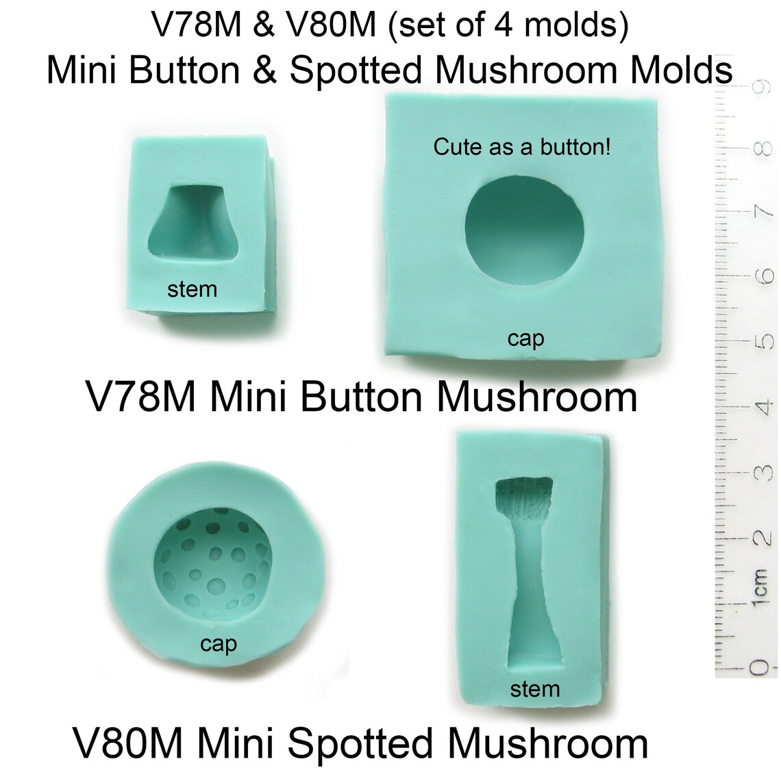 Mini Mushroom and Toadstool Molds - Etsy