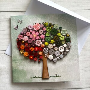 PRINTED (not 3D) Set of 4 Tree Art Cards, 14x14cm Tree Art Card Set ...