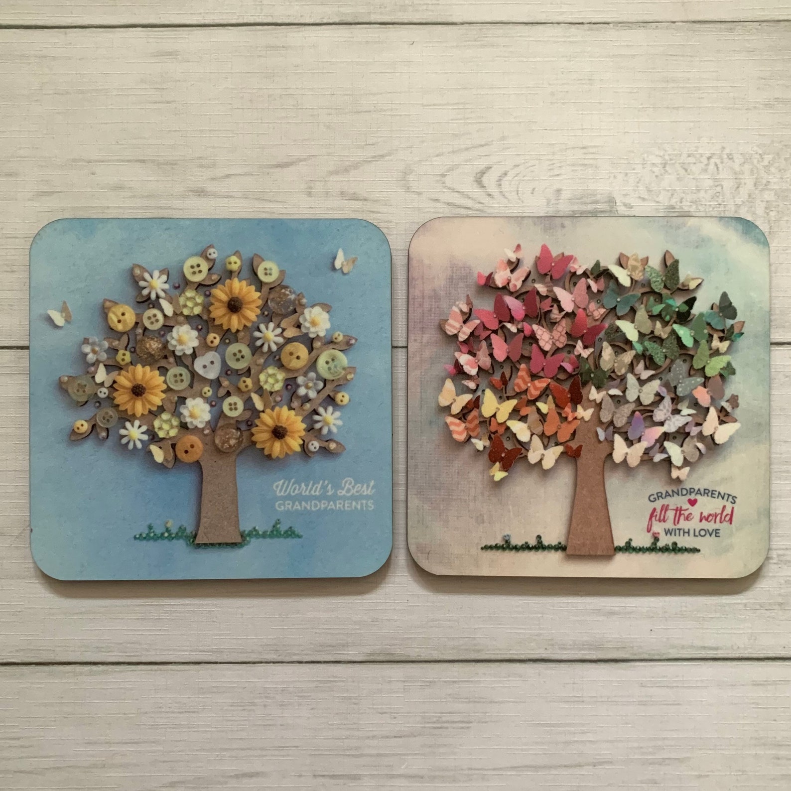 PRINTED Individual Best Grandma Coasters Grandad Quote - Etsy
