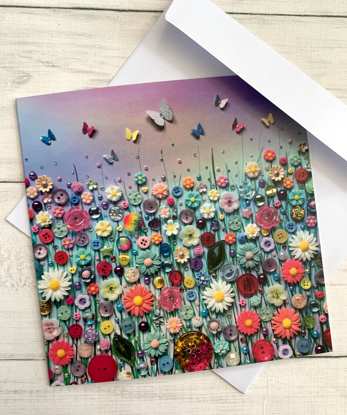 PRINTED Flower Meadow Greeting Cards Flat Printed Cards - Etsy