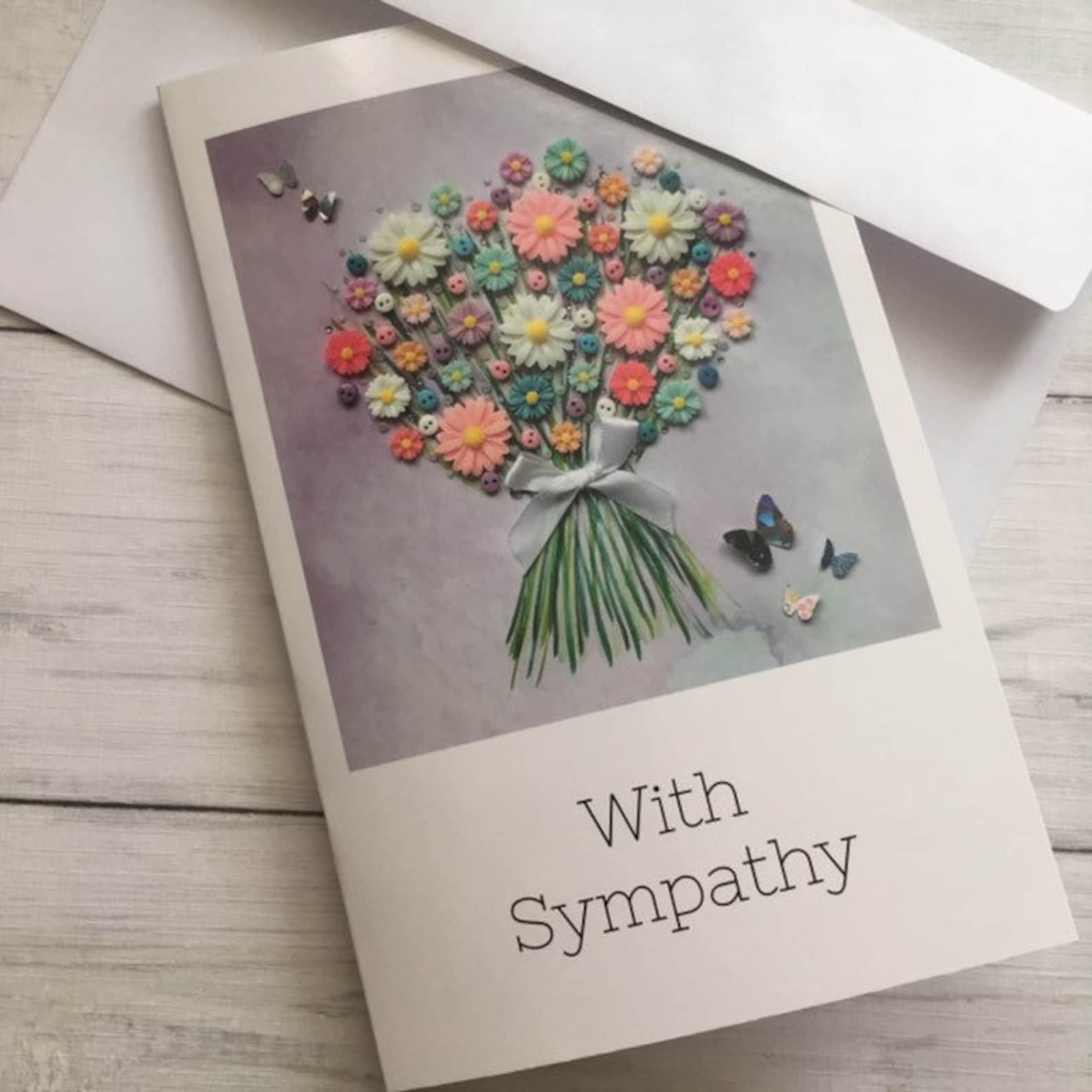 PRINTED Floral Sympathy Cards Flat Printed Cards With | Etsy