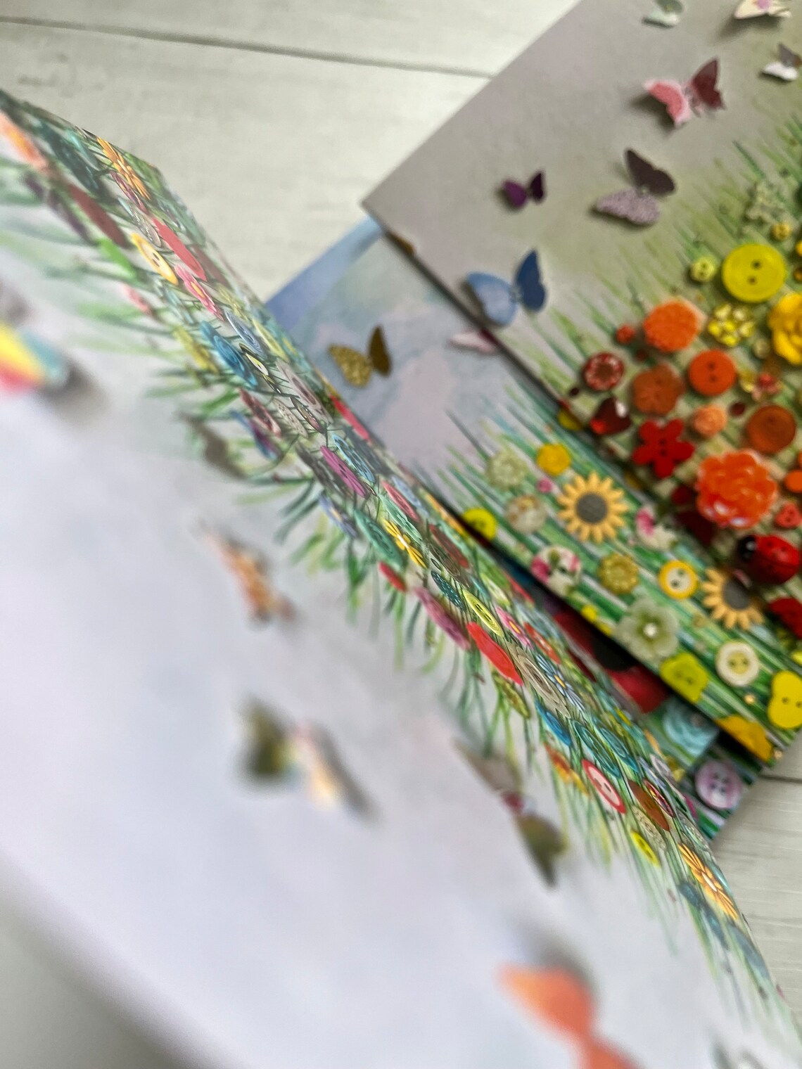 PRINTED Set of 5 Flower Meadow Cards, 14x14cm Floral Art Card Set ...