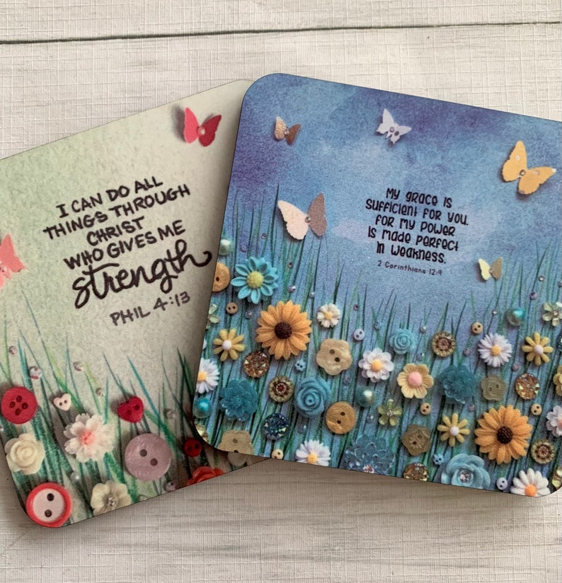 PRINTED Individual Bible Verse Coasters Christian Coasters | Etsy