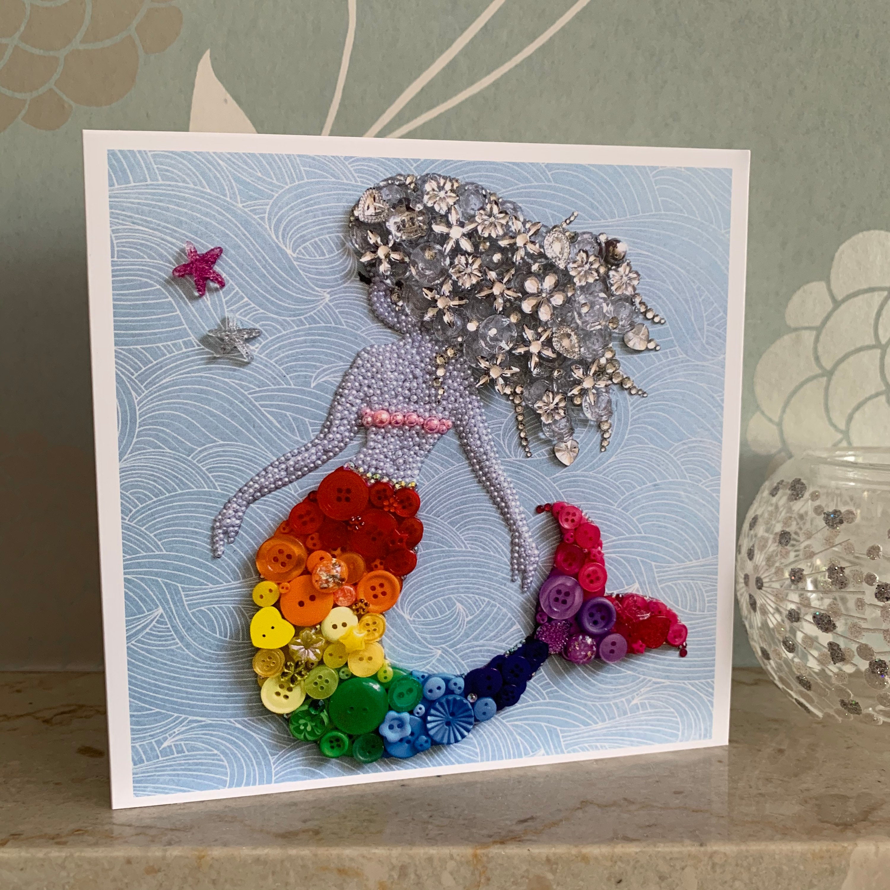 PRINTED Rainbow Mermaid Card Flat Printed Card Mermaid Theme | Etsy