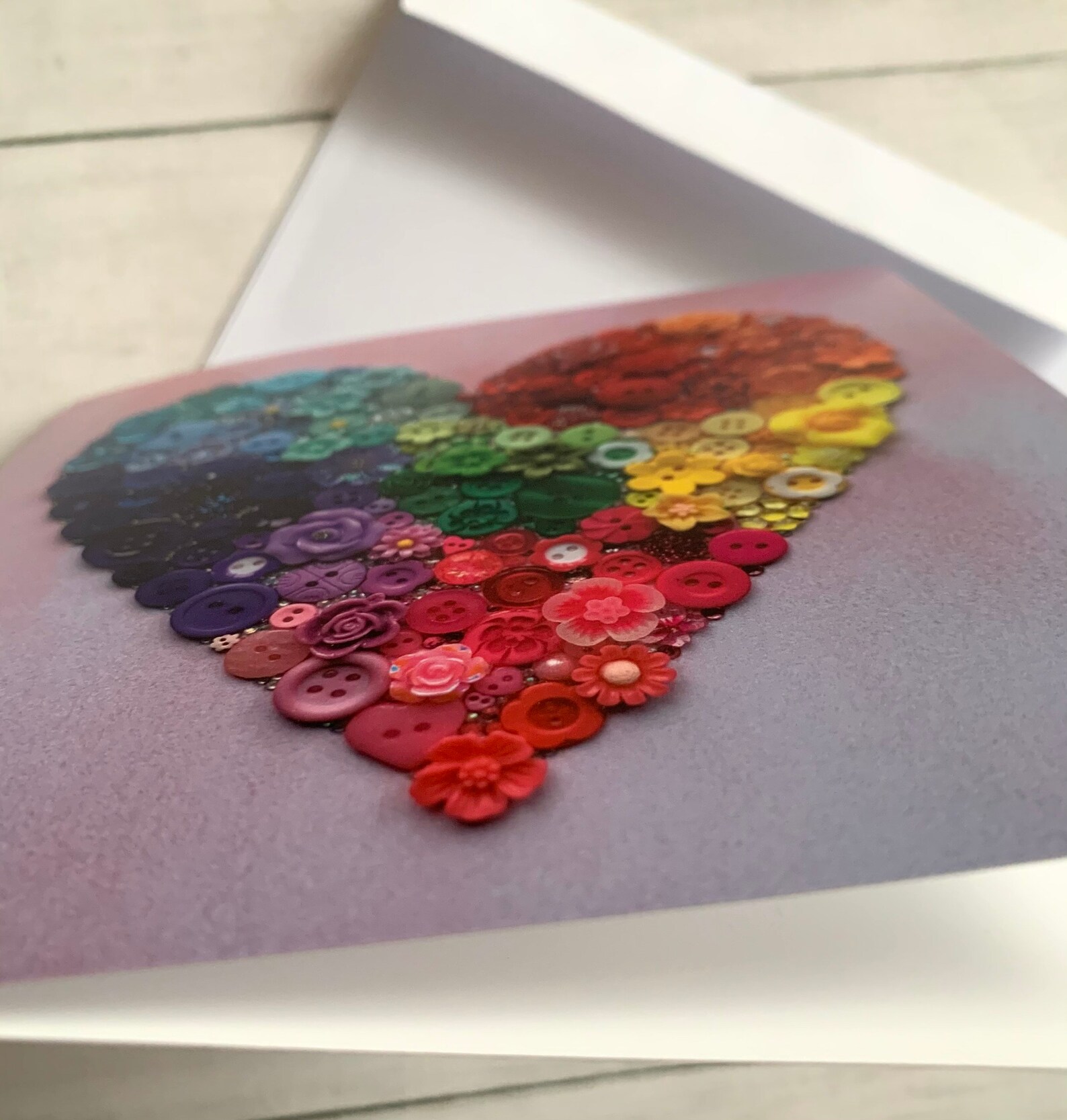 PRINTED Rainbow Heart Card Heart Theme Print Rainbow Lover | Etsy