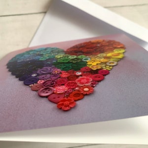PRINTED Rainbow Heart Card, Heart Theme Print Rainbow Lover Card ...