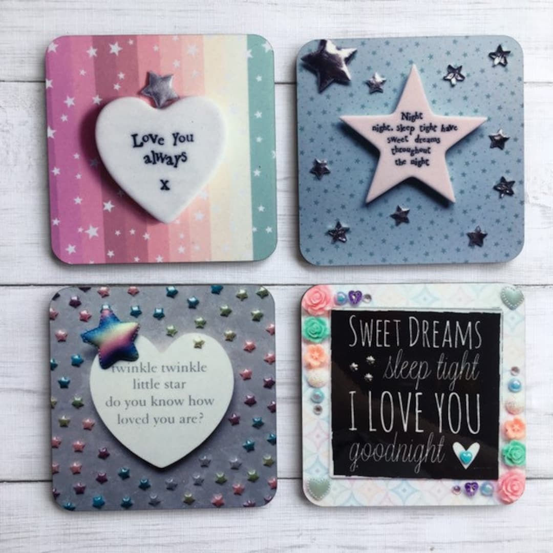PRINTED Individual Cute Quote Coasters, Sentiment Coasters ...