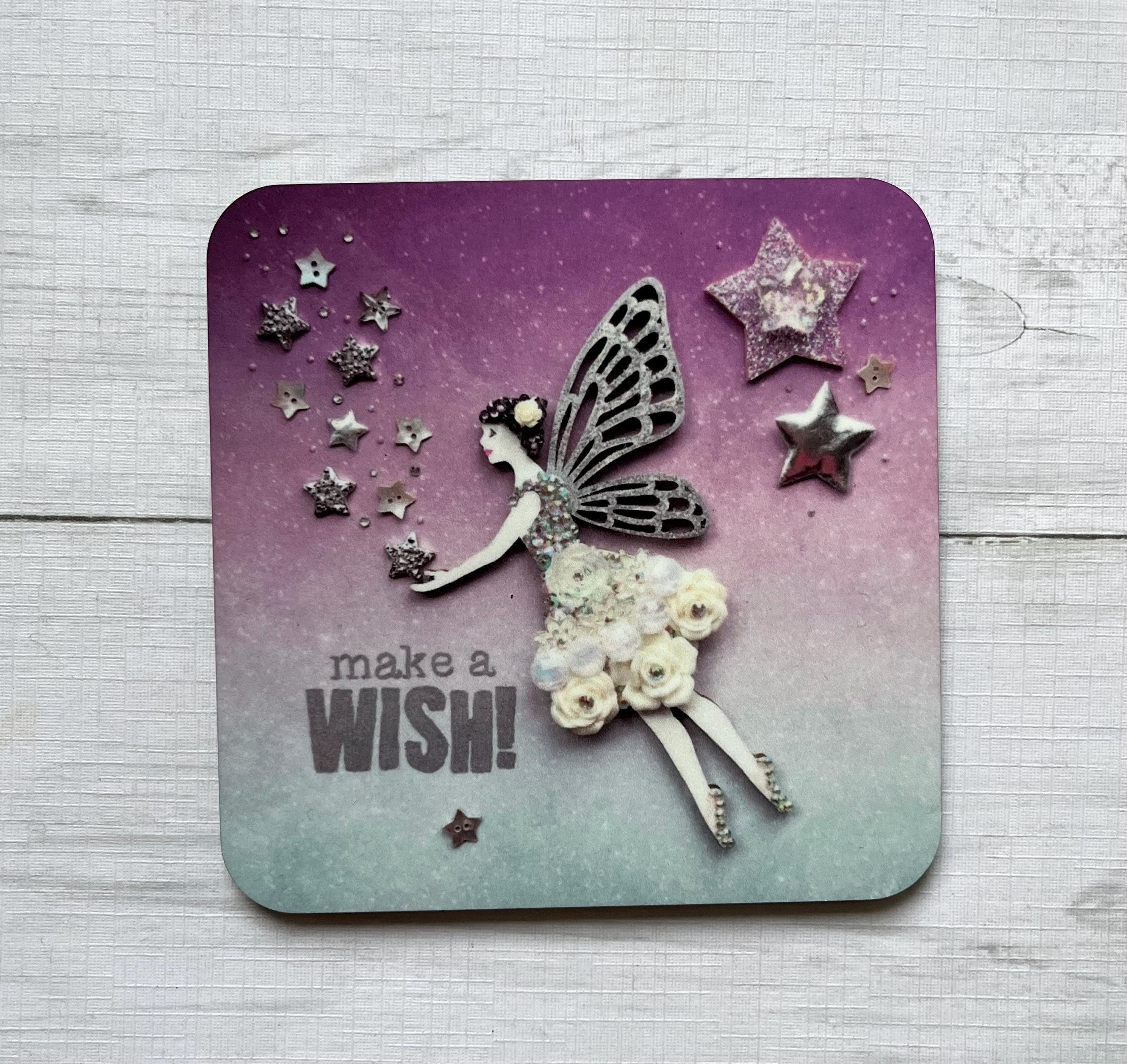 PRINTED Individual Fairy Coasters, Fairy Art Drinks Mat, Fairy Theme ...