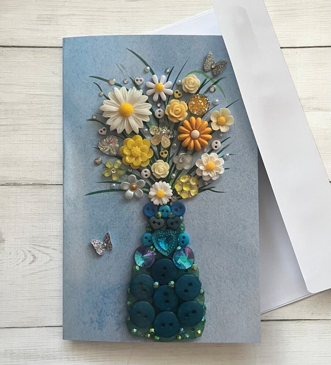 PRINTED Flower Vase Cards, Bouquet Print Card, Original Art Card ...