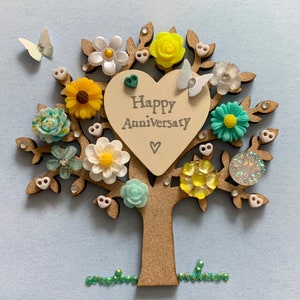 The Anniversary Tree, Mini Button Tree Gift, Happy Anniversary Gift ...