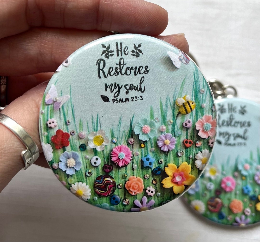 PRINTED Individual Bible Verse Keyring, Round Metal Keyring, Psalms ...