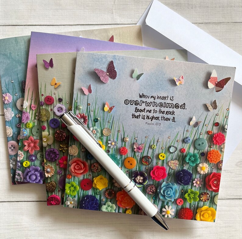 PRINTED (not 3D) Set of 4 Bible Verse Cards, 14x14cm Art Card Set ...