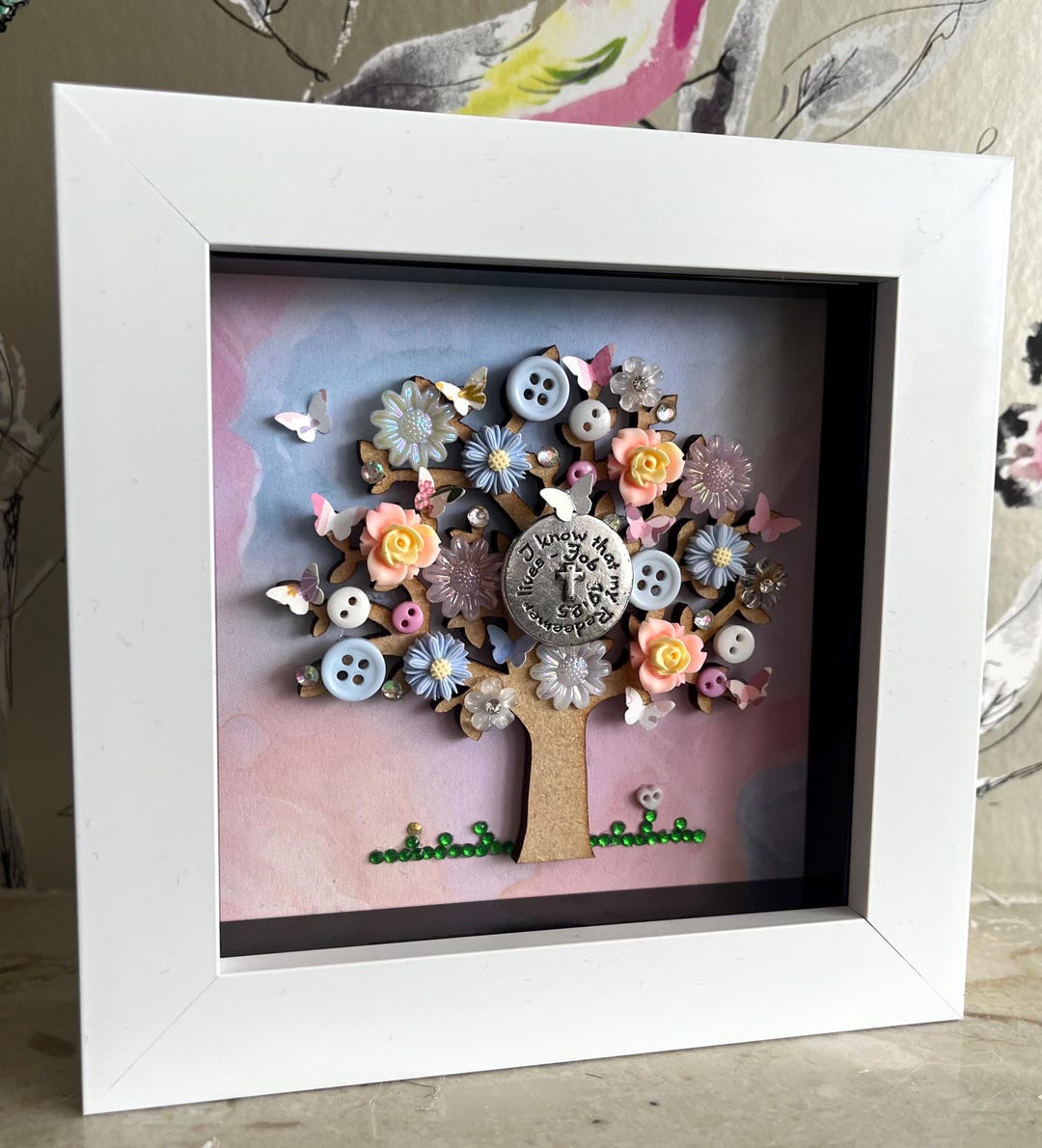 The Mini Bible Verse Tree, Bible Verse Framed Gift, Job 19:25, I Know ...