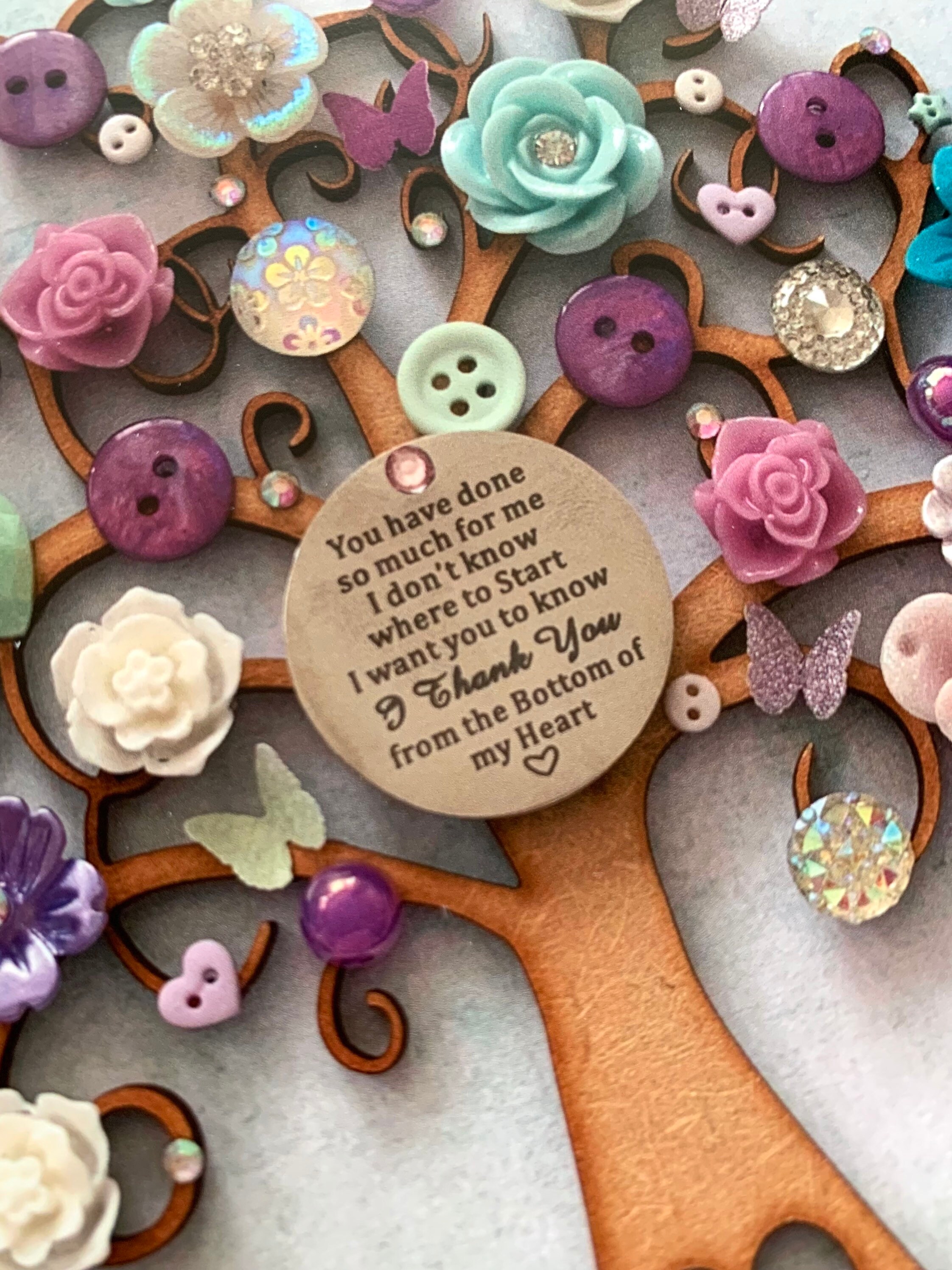 PRINTED Thank You Quote Card Flat Tree Printed Cards Thank | Etsy