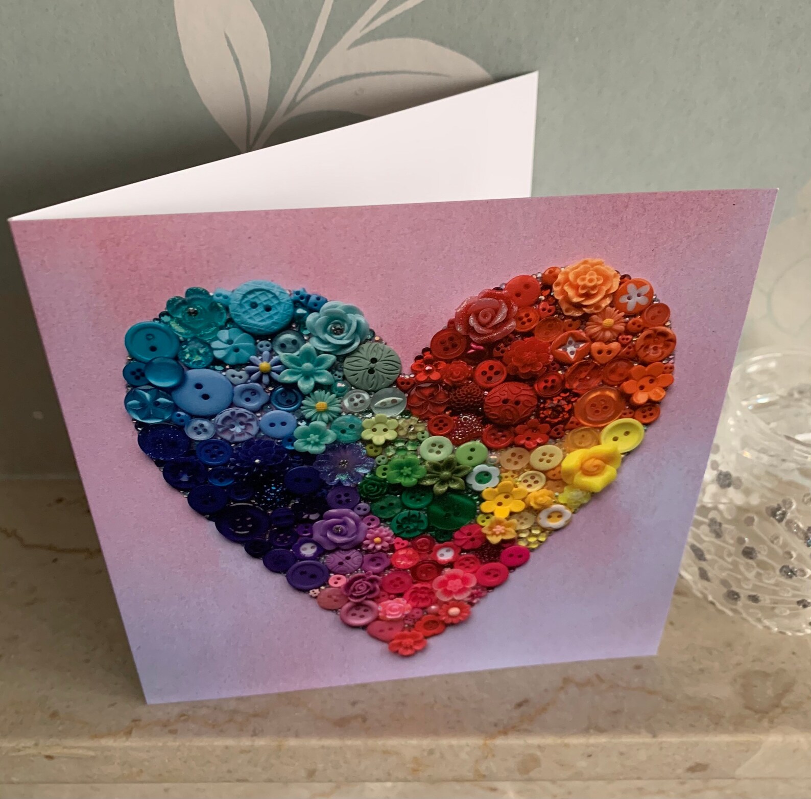 PRINTED Rainbow Heart Card Heart Theme Print Rainbow Lover | Etsy