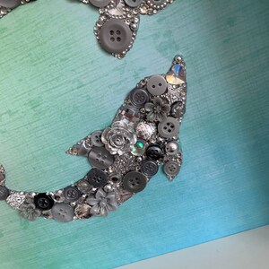 The Button Dolphins, Silver Dolphin Wall Art, Button Art Decor, Dolphin ...