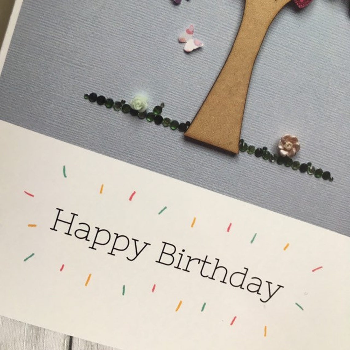 PRINTED Tree Birthday Cards, Art Print Card, Rainbow Theme Birthday ...