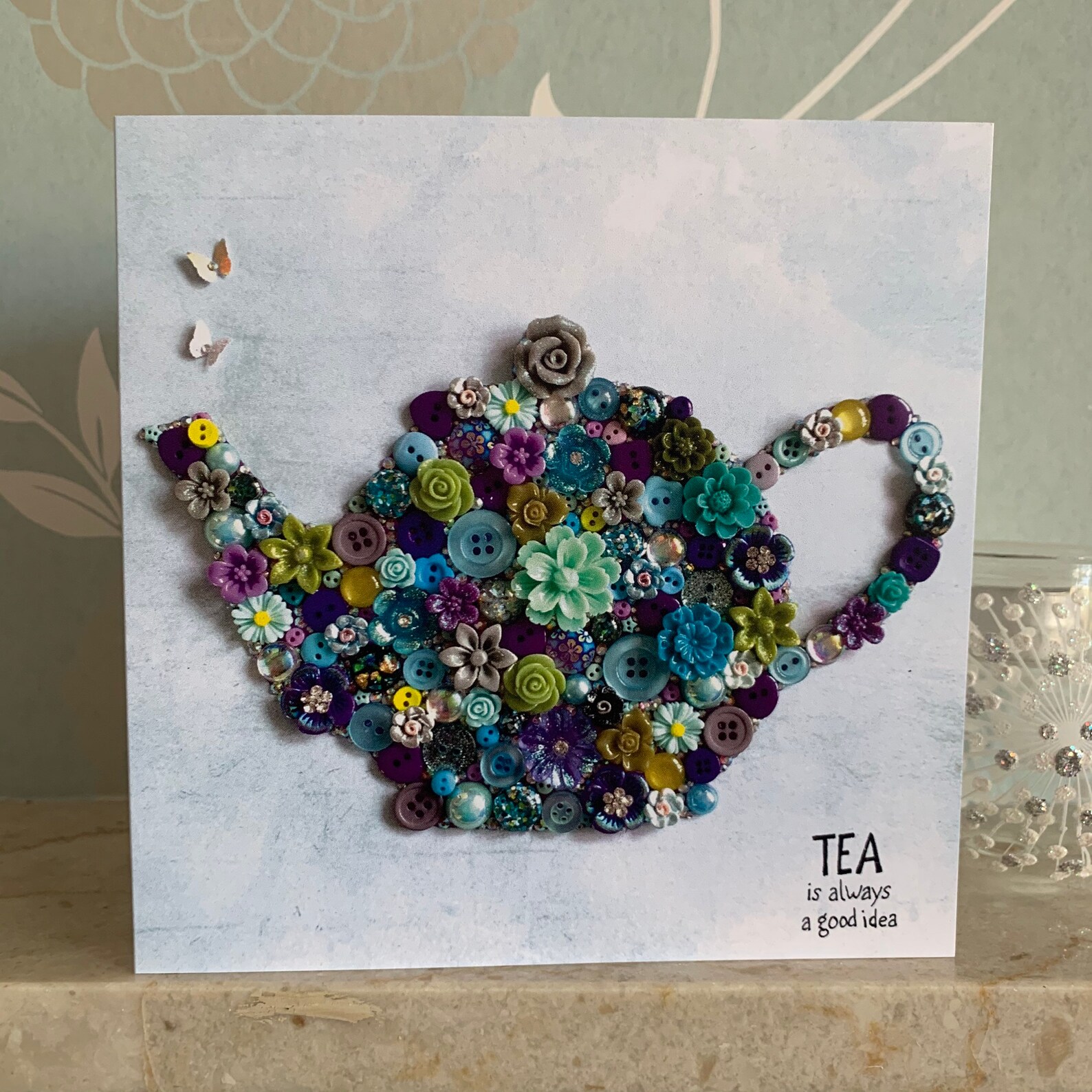 PRINTED Teapot Theme Greeting Cards, Flat Printed Card, Tea Quote ...
