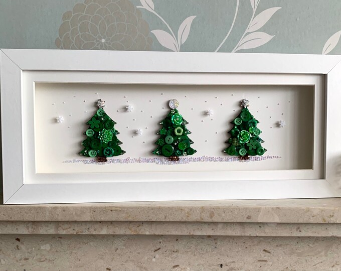 The Button Christmas Trees, Button Art Gift, Unique Christmas Decor ...