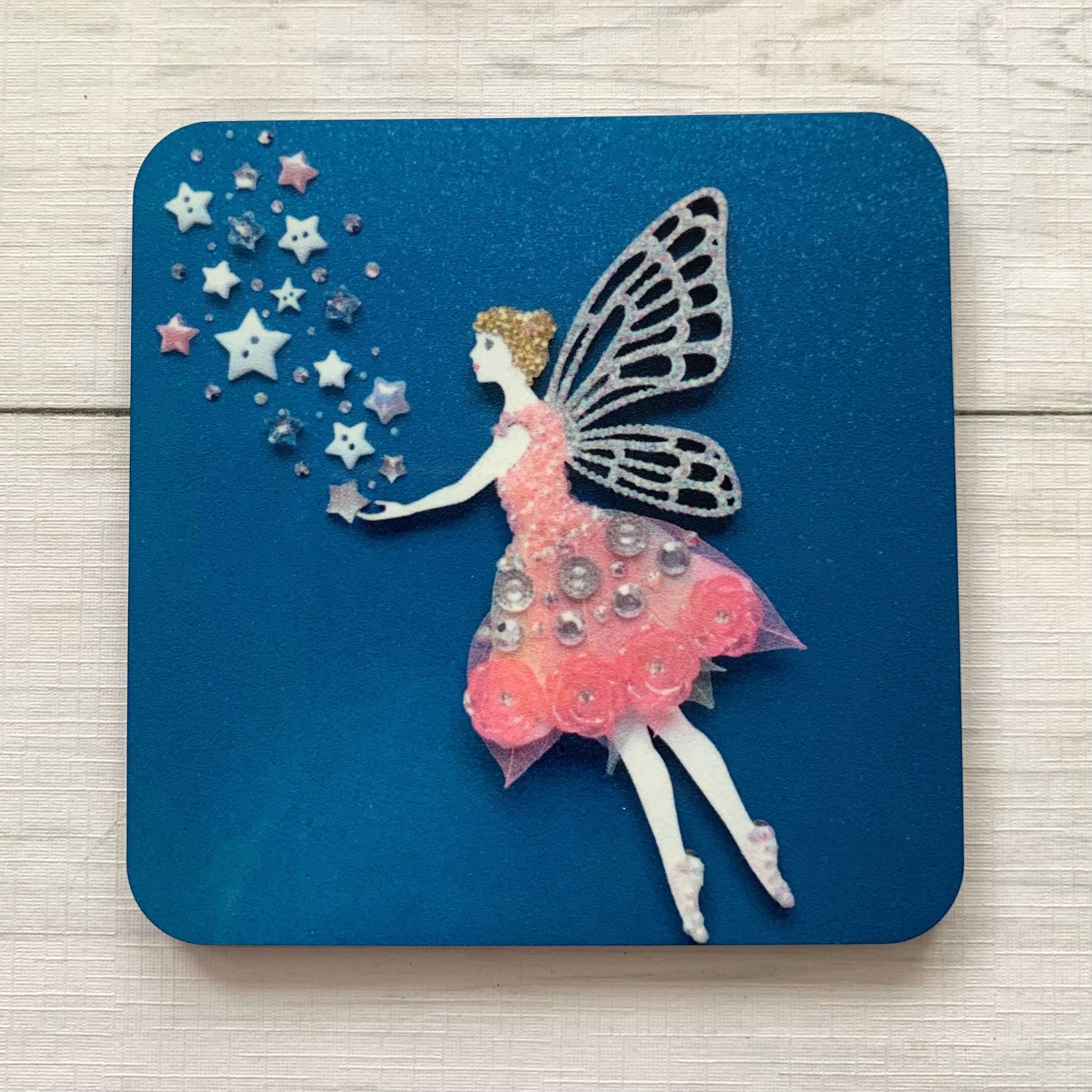 PRINTED Individual Fairy Coasters, Fairy Art Drinks Mat, Fairy Theme ...