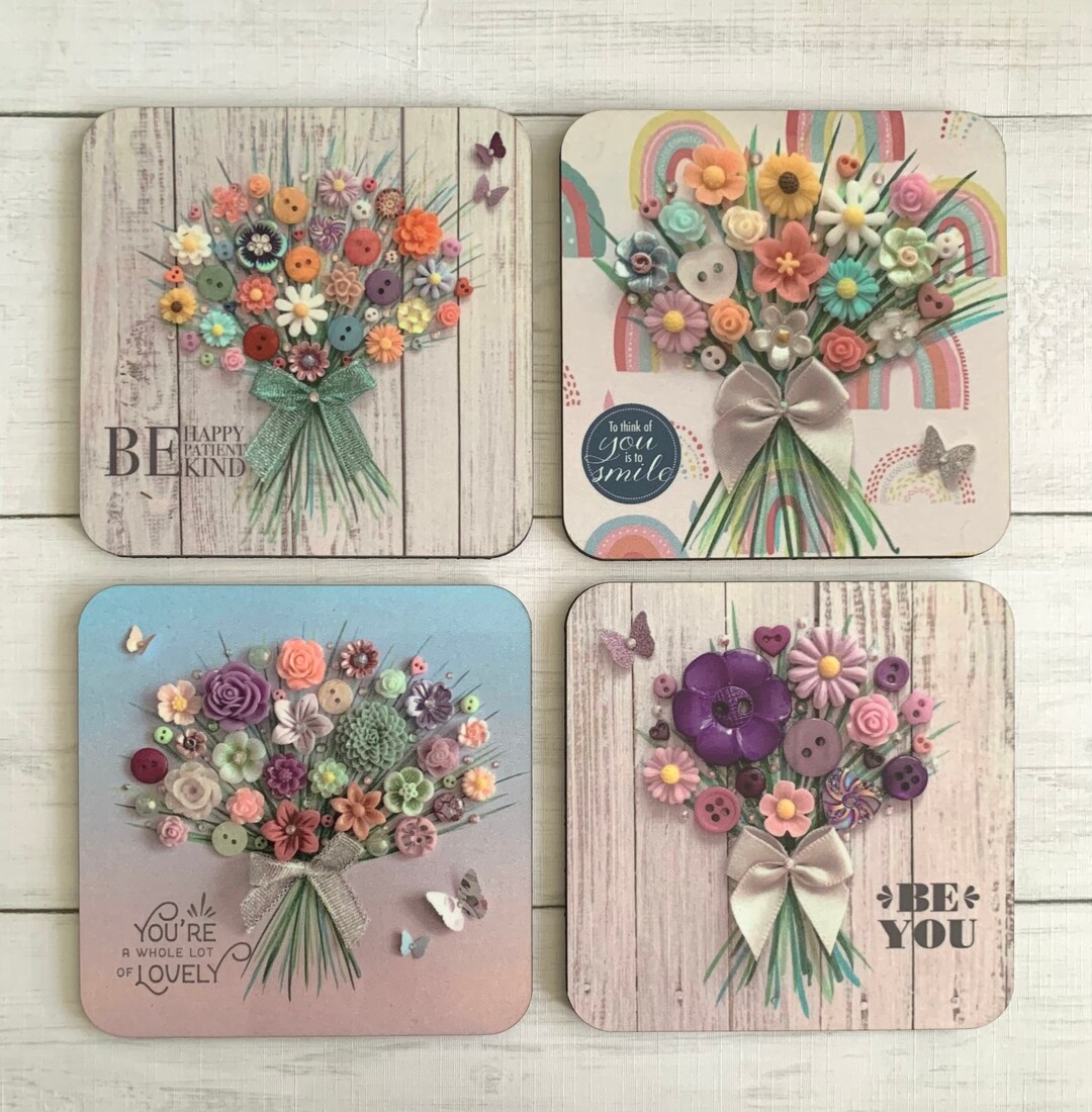 PRINTED Individual Inspirational Quote Coasters, Self Esteem Boost Gift ...